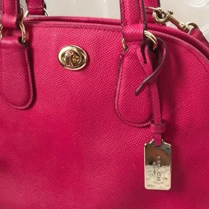 Coach | Bags | Coach Mini Satchel Hot Pink Gold Accents Purse | Poshmark